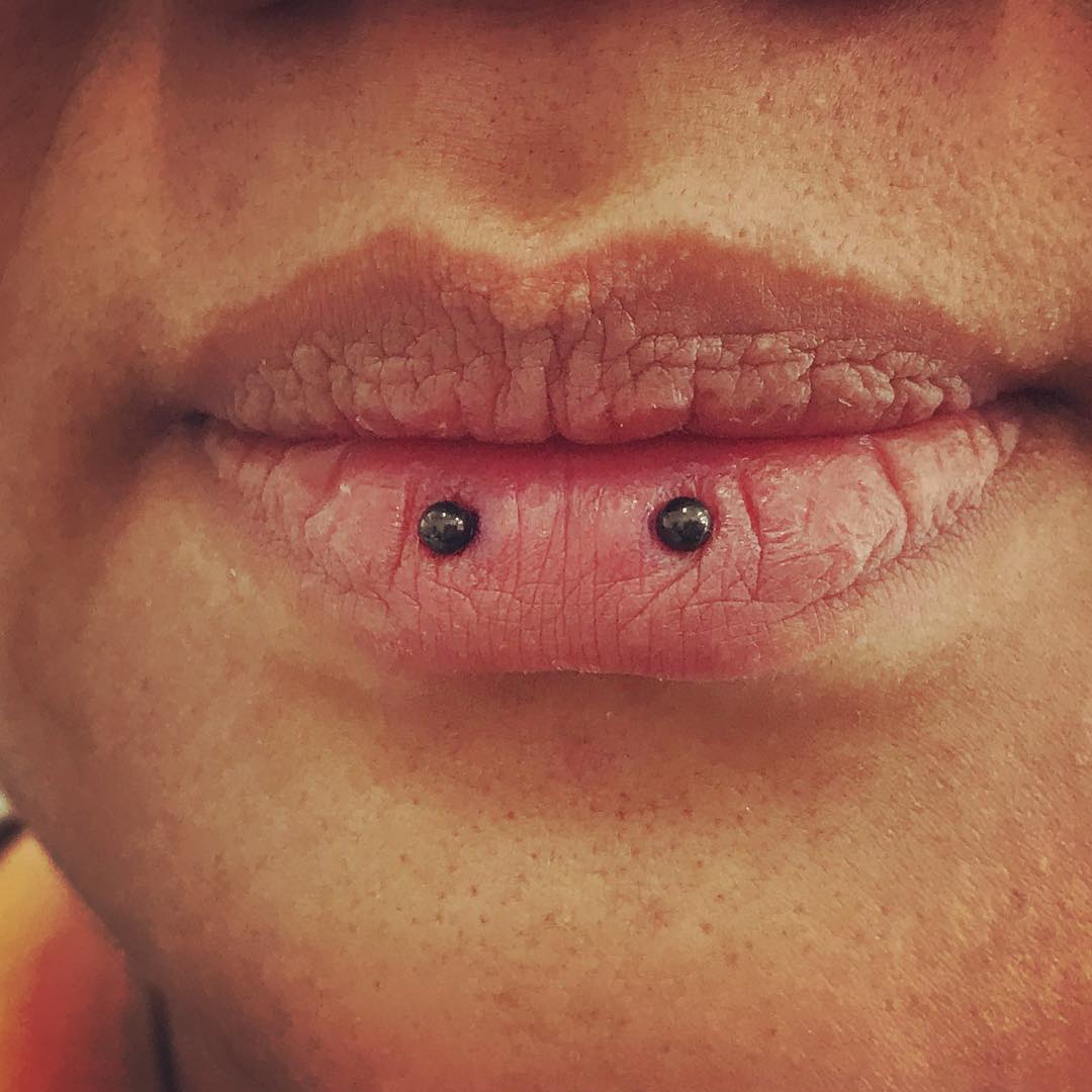 Horizontal Lip Piercing Jewelry, Pain, Scar and Pictures - American Celiac